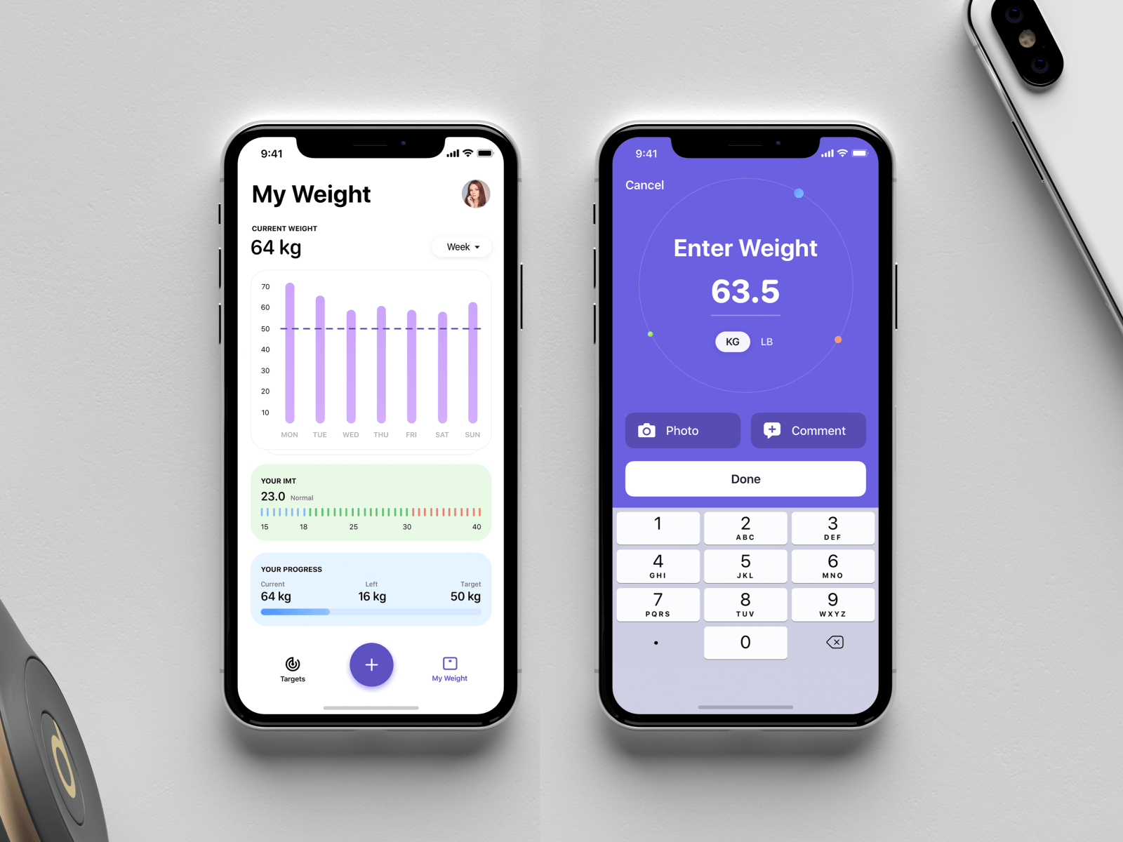 Weight Loss Tracker Mobile App Concept UIBundle