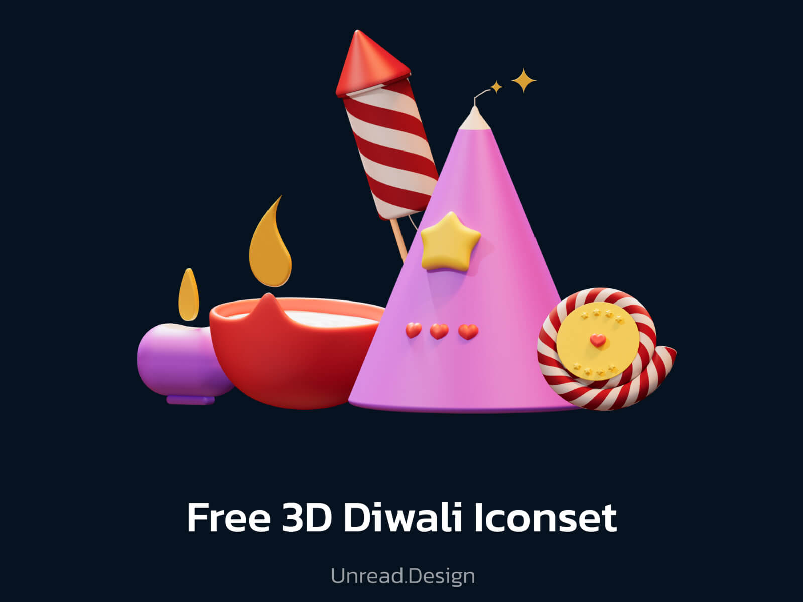 Free 3D Diwali Icons - UIBundle
