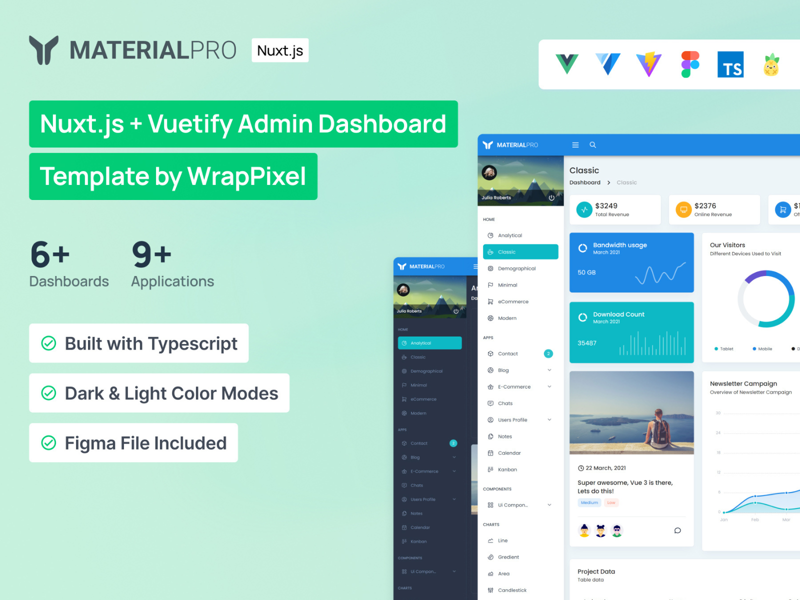 MaterialPro Nuxt Js Admin Dashboard - UIBundle